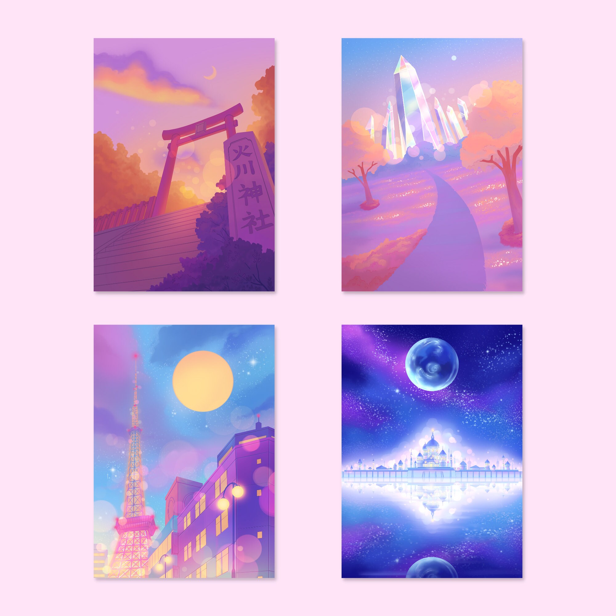 Cute Tokyo Tower Aesthetic Art Print - Etsy