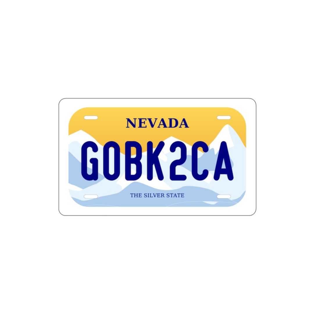 GOBK2CA Nevada License Plate Sticker (go Back to California), Various ...