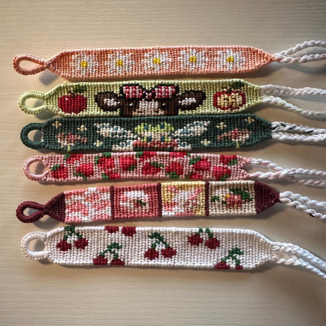 Handmade Friendship Bracelets I Alpha Pattern I Strawberry Cow I Apple ...