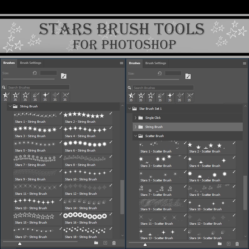 STARS BRUSH TOOLS for Photoshop - Etsy