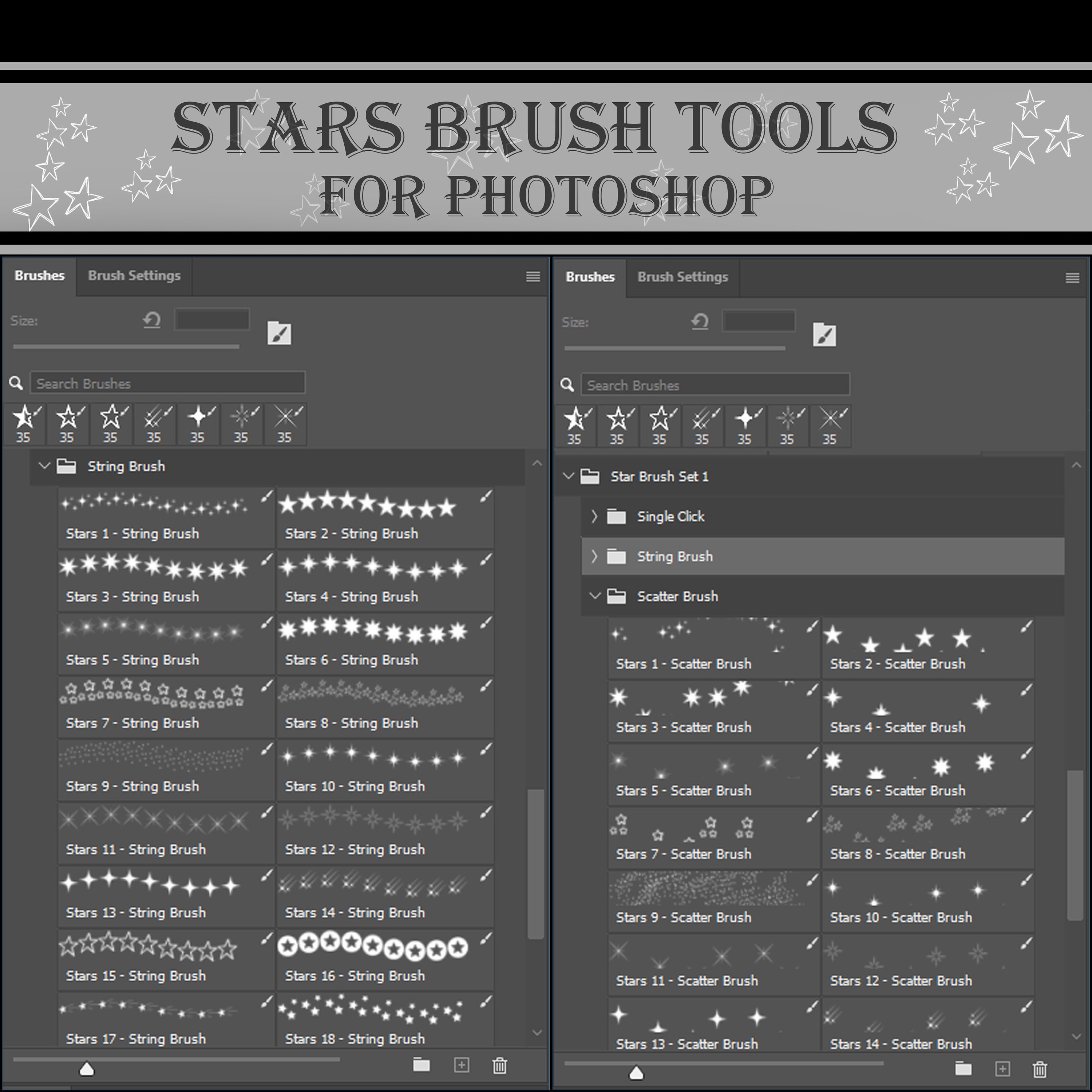 STARS BRUSH TOOLS for Photoshop - Etsy