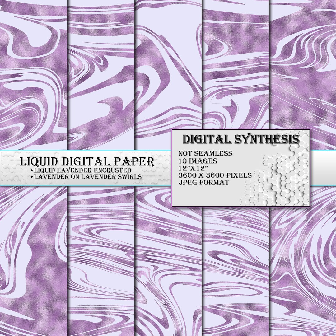 LIQUID DIGITAL PAPER, Lavender on Lavender Swirls, Use With Design ...