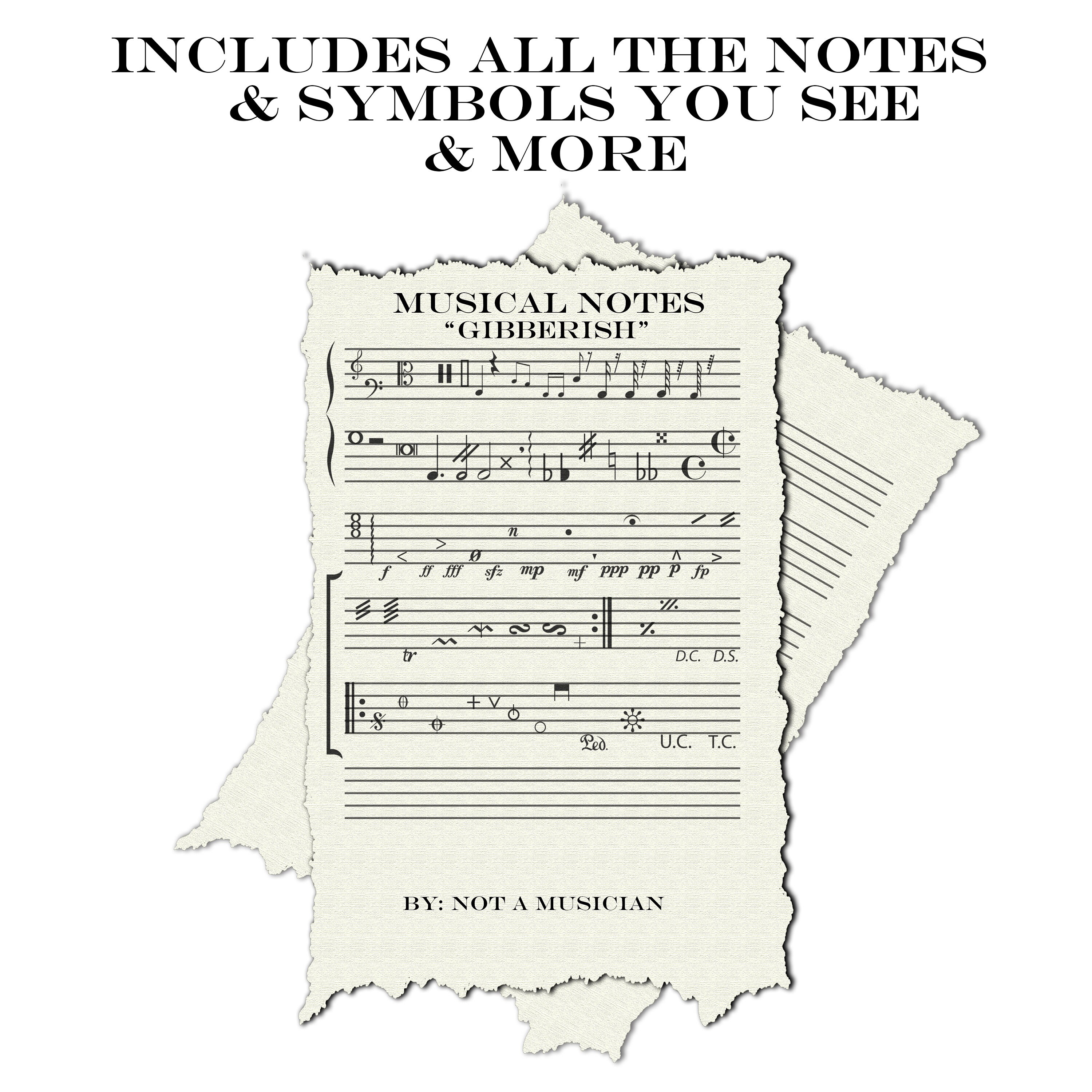 114 MUSICAL NOTES, Brushes for Photoshop. Seamless, Make Music Sheets ...