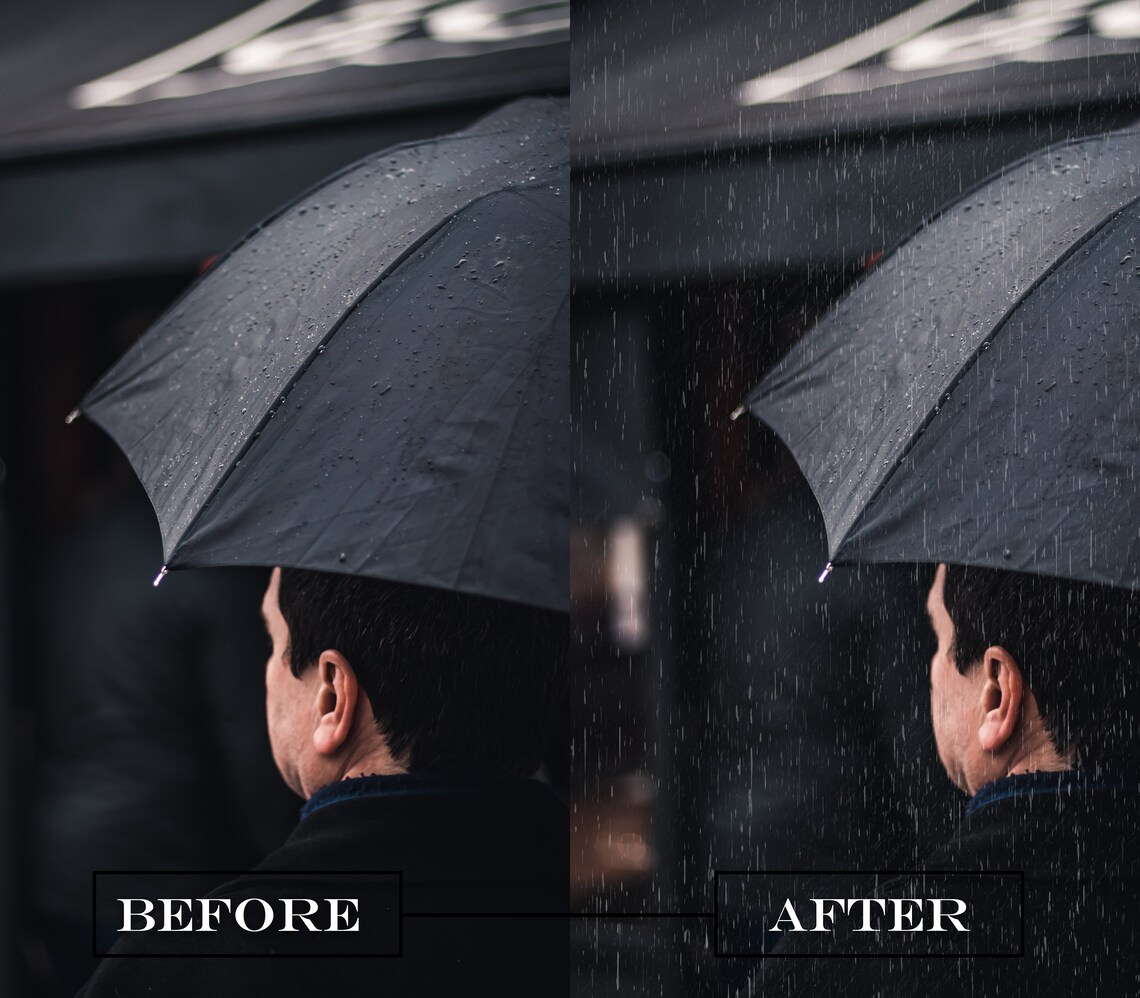 35 REALISTIC RAIN OVERLAYS, Digital Download for Photoshop, Combine ...