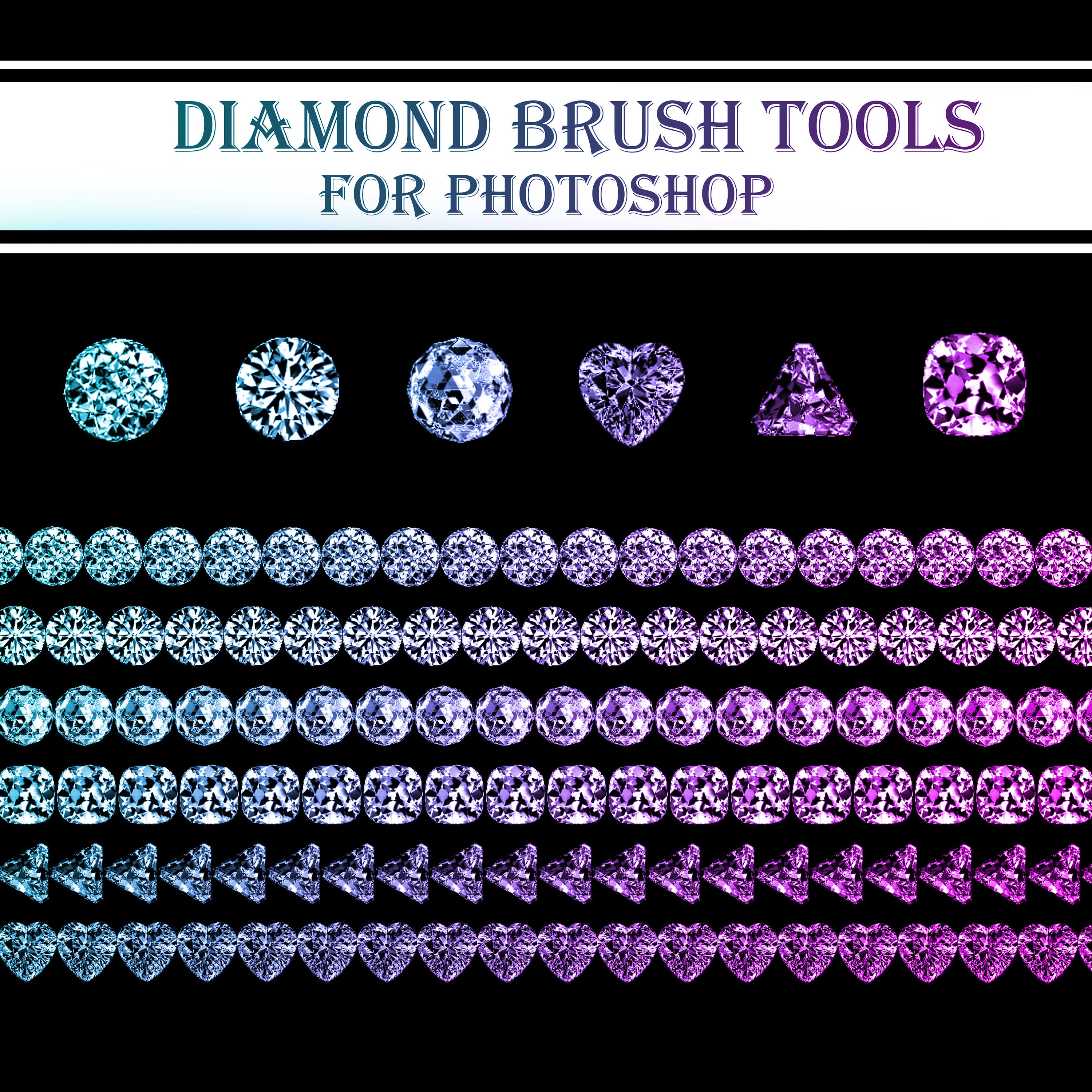 DIAMOND BRUSH TOOLS for Photoshop, Design Tools, Presets, Create ...
