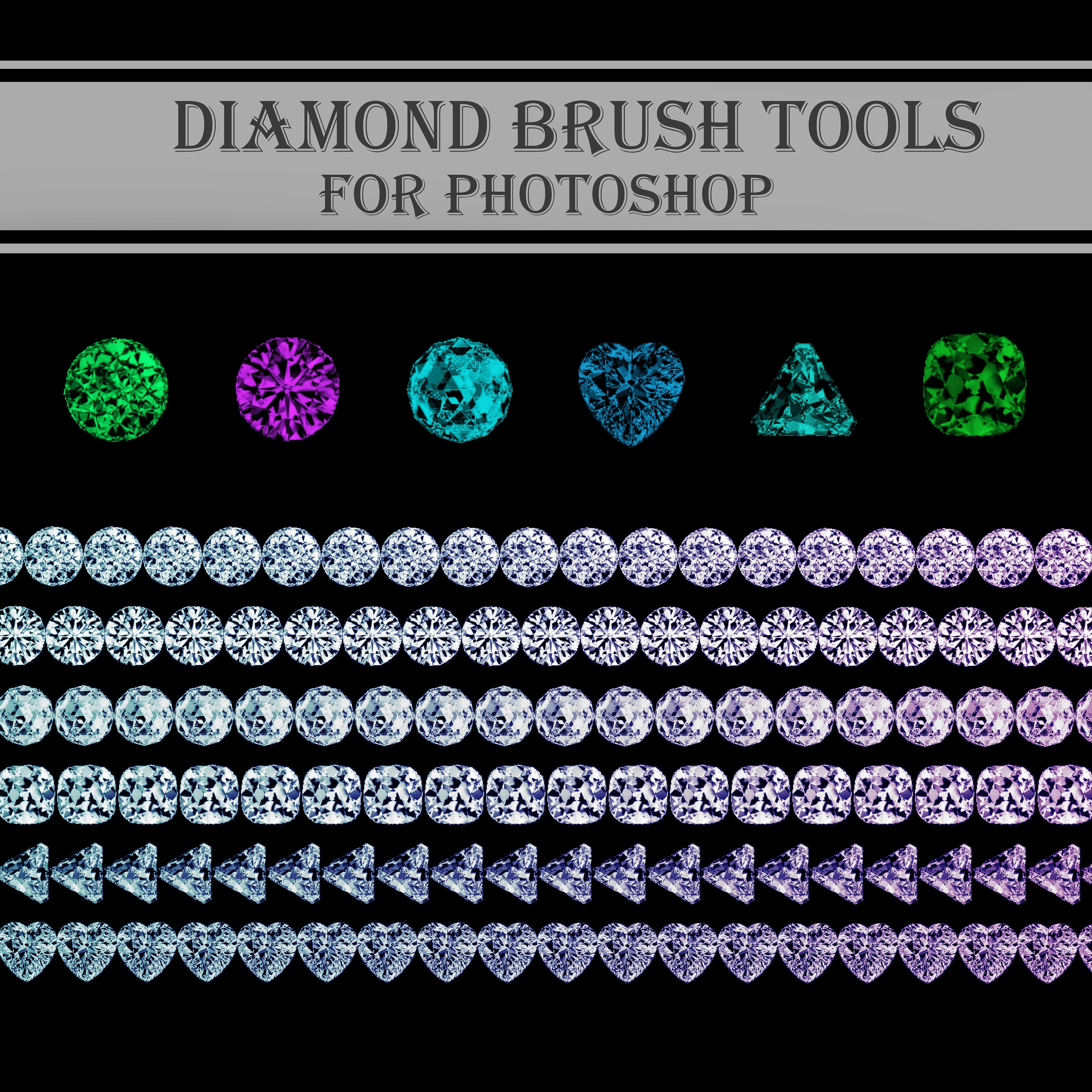 DIAMOND BRUSH TOOLS for Photoshop, Design Tools, Presets, Create ...