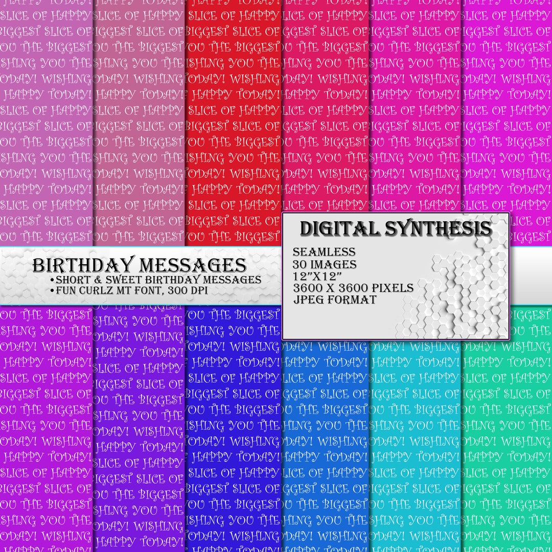 BIRTHDAY DIGITAL PAPER, Short & Sweet Birthday Messages, Happy Birthday ...