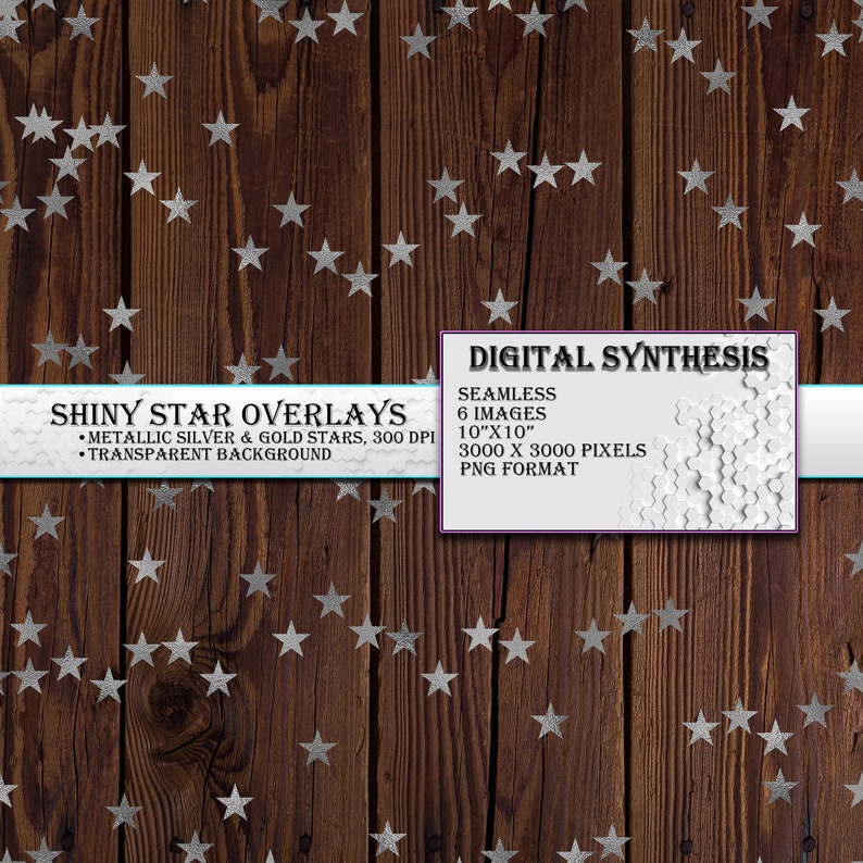 GOLD & SILVER STAR, Overlays, Seamless, 300dpi, 10"x10", 3000x3000 ...