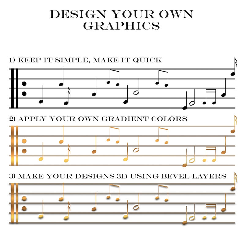 114 MUSICAL NOTES, Brushes for Photoshop. Seamless, Make Music Sheets ...