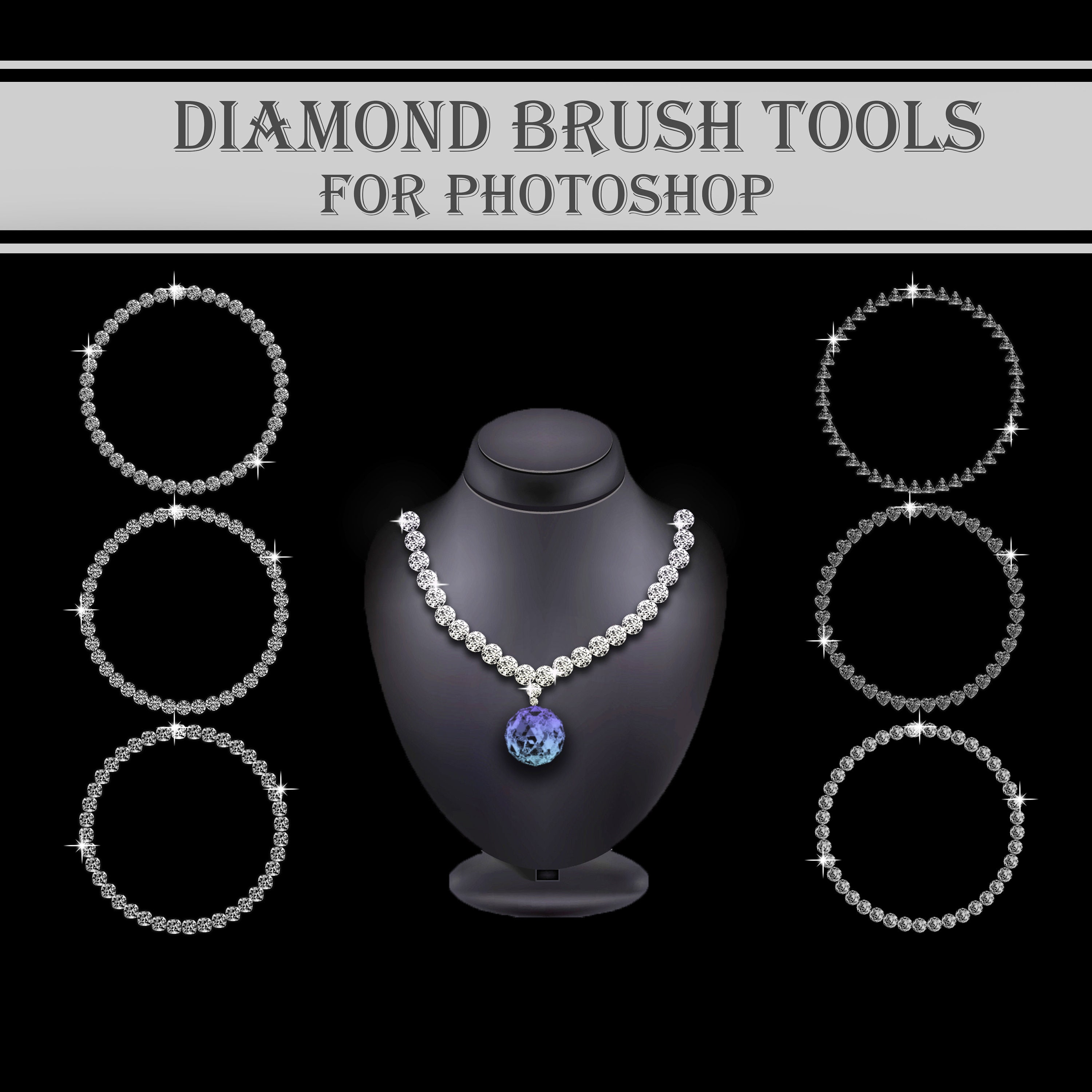 DIAMOND BRUSH TOOLS for Photoshop, Design Tools, Presets, Create ...