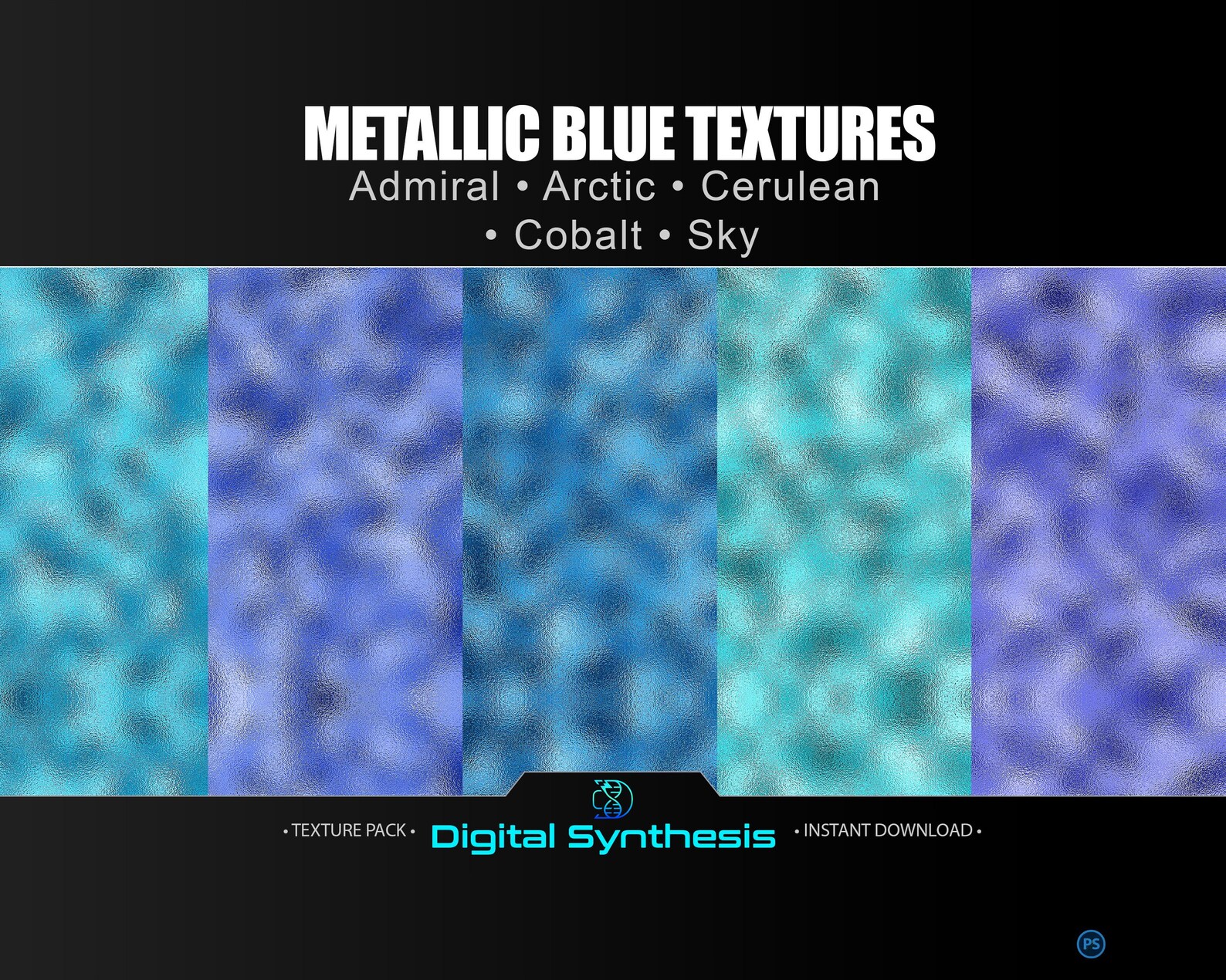 Metallic Blue Texture Pack – Foil Overlays & High‑res Digital Textures ...