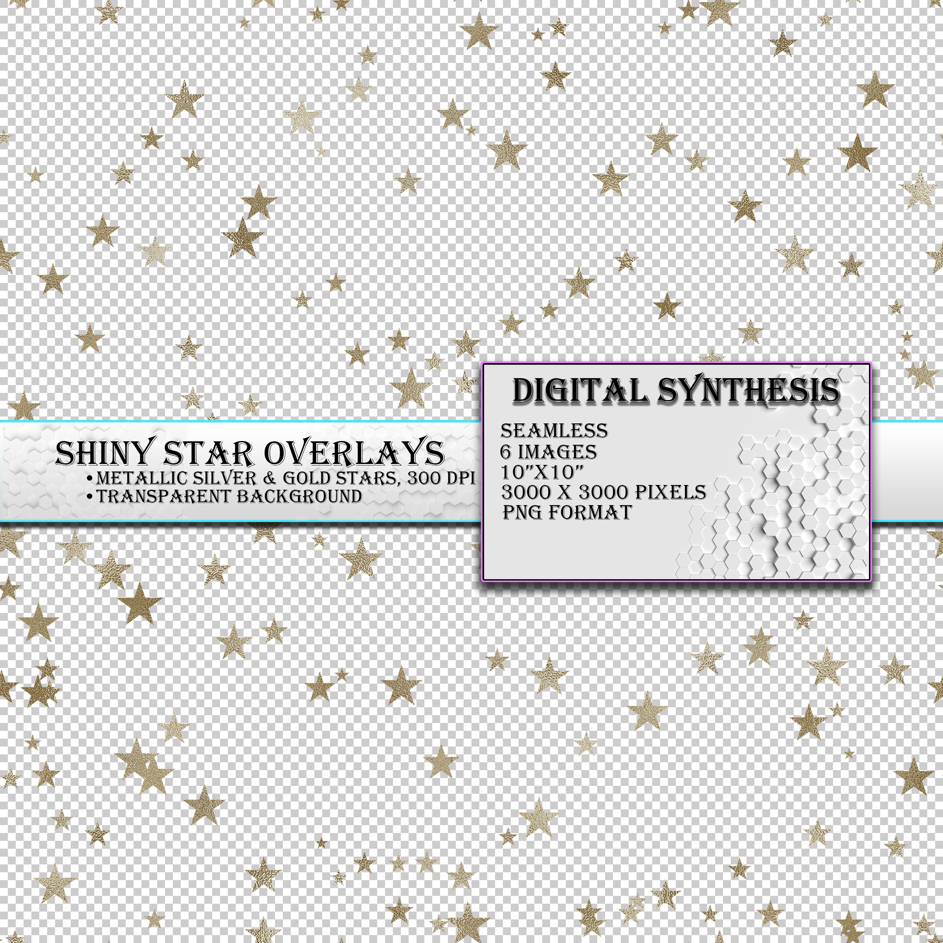 GOLD & SILVER STAR Overlays Seamless 300dpi - Etsy