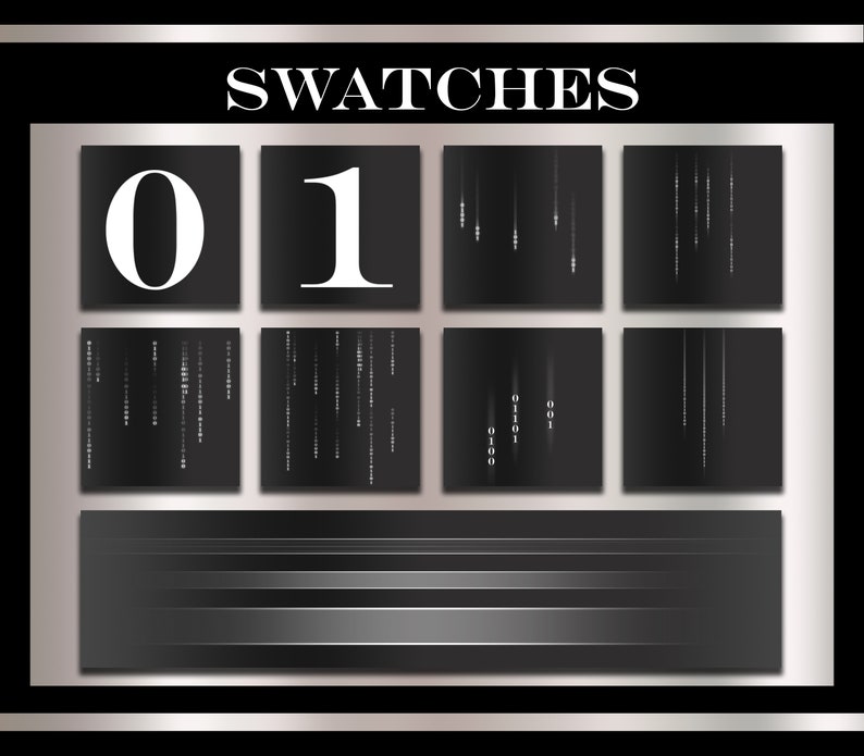 13 MATRIX BINARY BRUSHES, for Use With Photoshop. Seamless, High ...