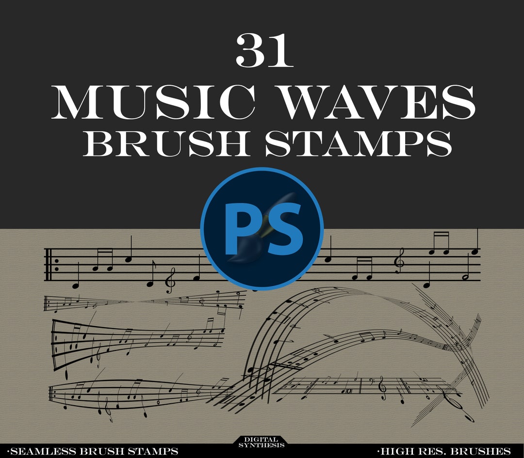 31 MUSICAL WAVES, Stamps for Photoshop, Seamless, Add to Products ...