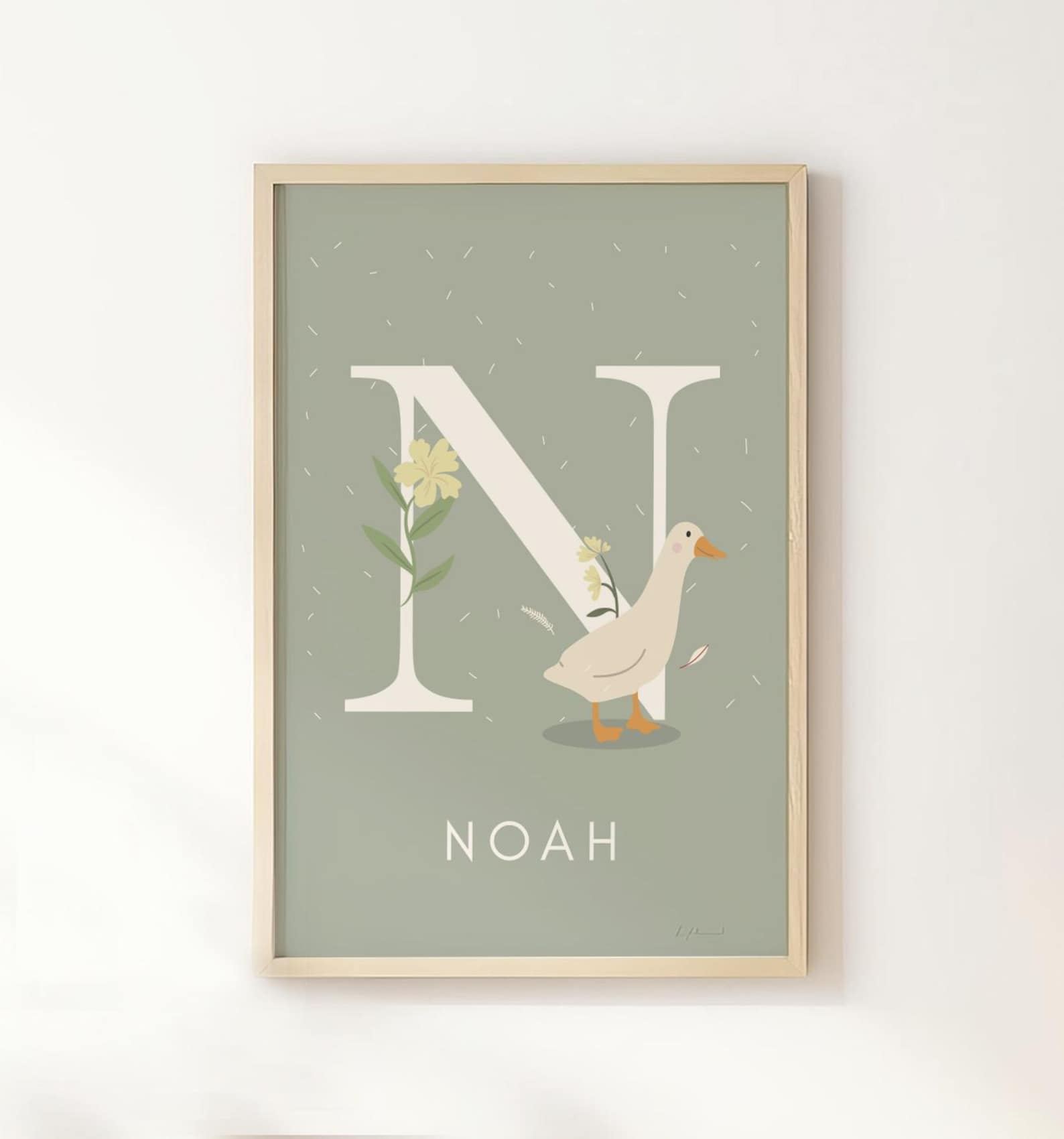 Silly Goose Nursery Wall Print, Personalized Goose Wall Art With Name ...