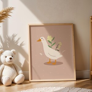 Goose Wall Art, Custom Silly Goose Poster, Girl Nursery Decor, Farm ...