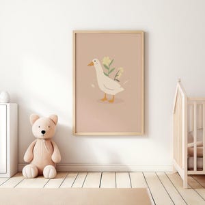 Goose Wall Art, Custom Silly Goose Poster, Girl Nursery Decor, Farm ...