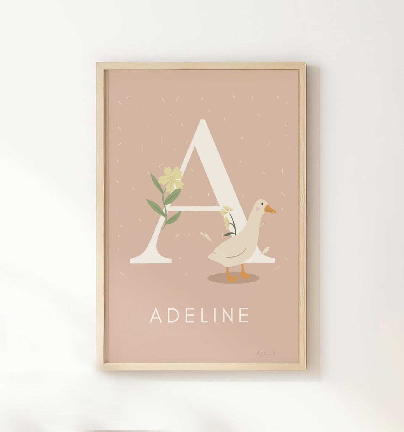 Silly Goose Nursery Wall Print, Personalized Goose Wall Art With Name ...