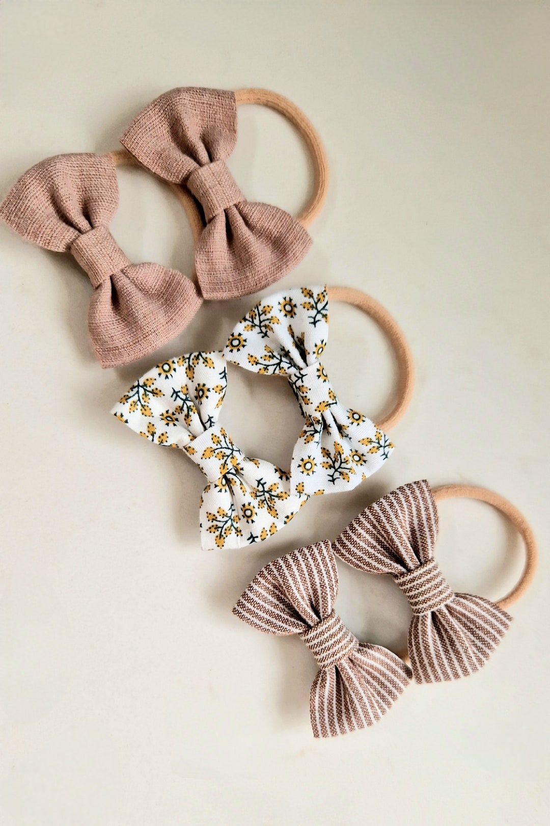 Bow Hair Elastics, Toddler Hair Ties Set of 2, Baby and Girl Hair Bands ...
