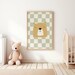 Bear Nursery Art, Checkered Bear Wall Print, Instant Download Nursery ...