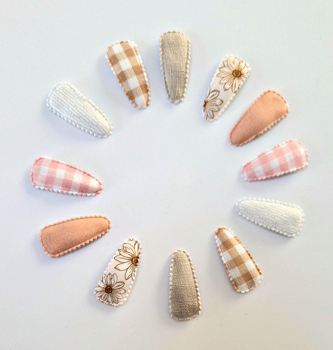 Mini Fabric Snap Clip, Baby Hair Clips, First Baby Clips, Soft Hair ...