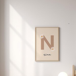 Personalised Printable Daisy Wall Art Set of 3, Custom Flower Poster ...