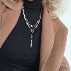 Collar Doble, Jaspe Dálmata, Collar Moderno, Collar Con Cadena, Cadenas ...