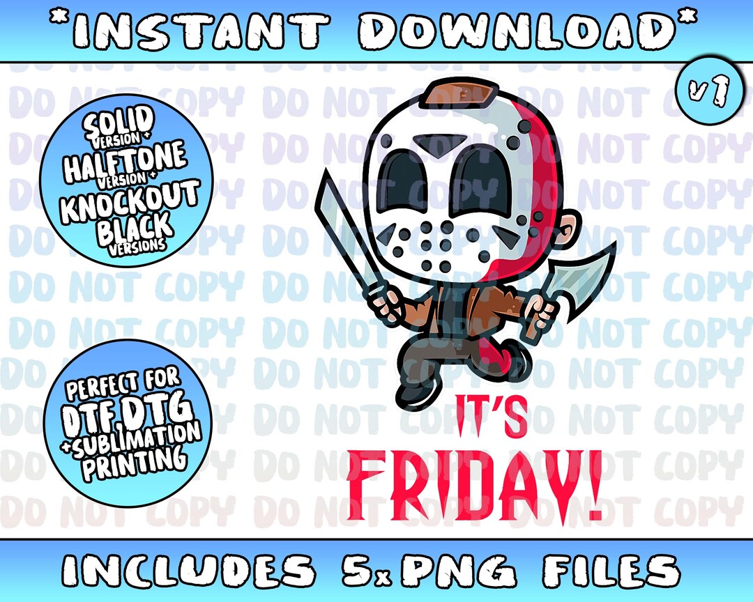 Horror Movie Characters Spooky Friday Halloweenpng Bundle - Etsy