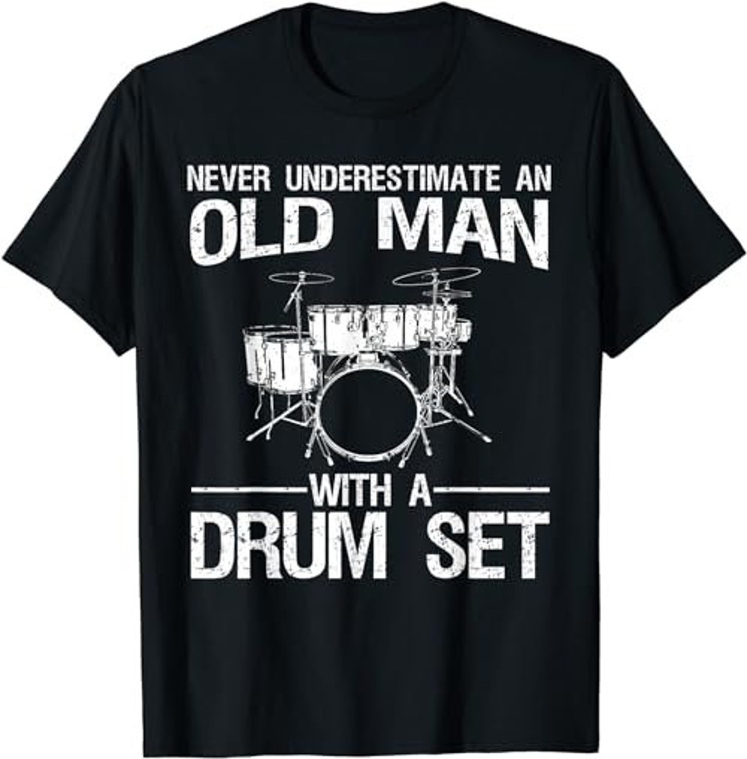 Cool Drummer Art Men Dad Drum Set Player Drum Kit Musician T-shirt ...