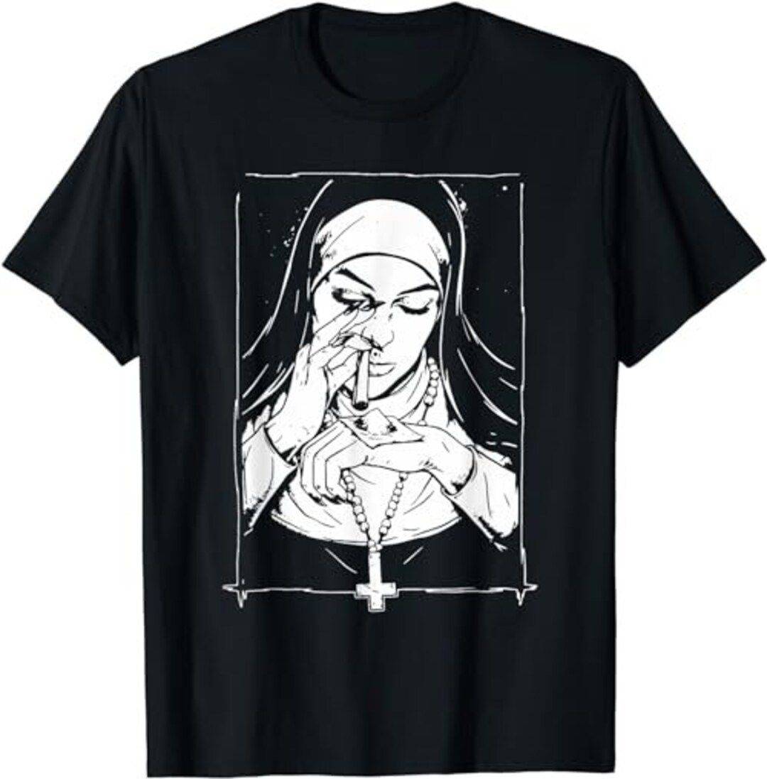 Funny Unholy Drug Nun Costume Dark Satanic Essential Horror - Etsy