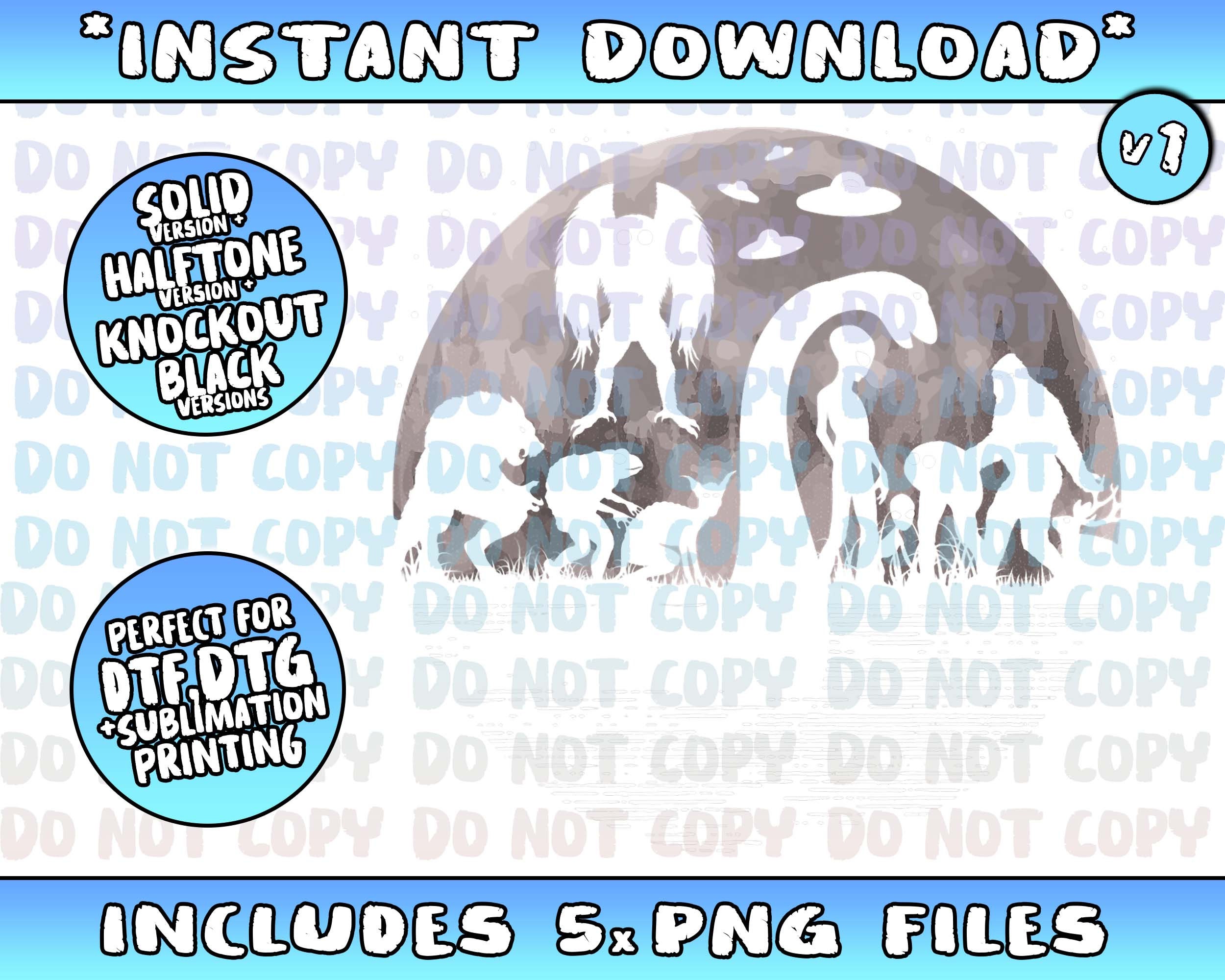 Bigfoot Loch Ness Monster Mothman and Aliens Funny Cryptid Png Bundle ...