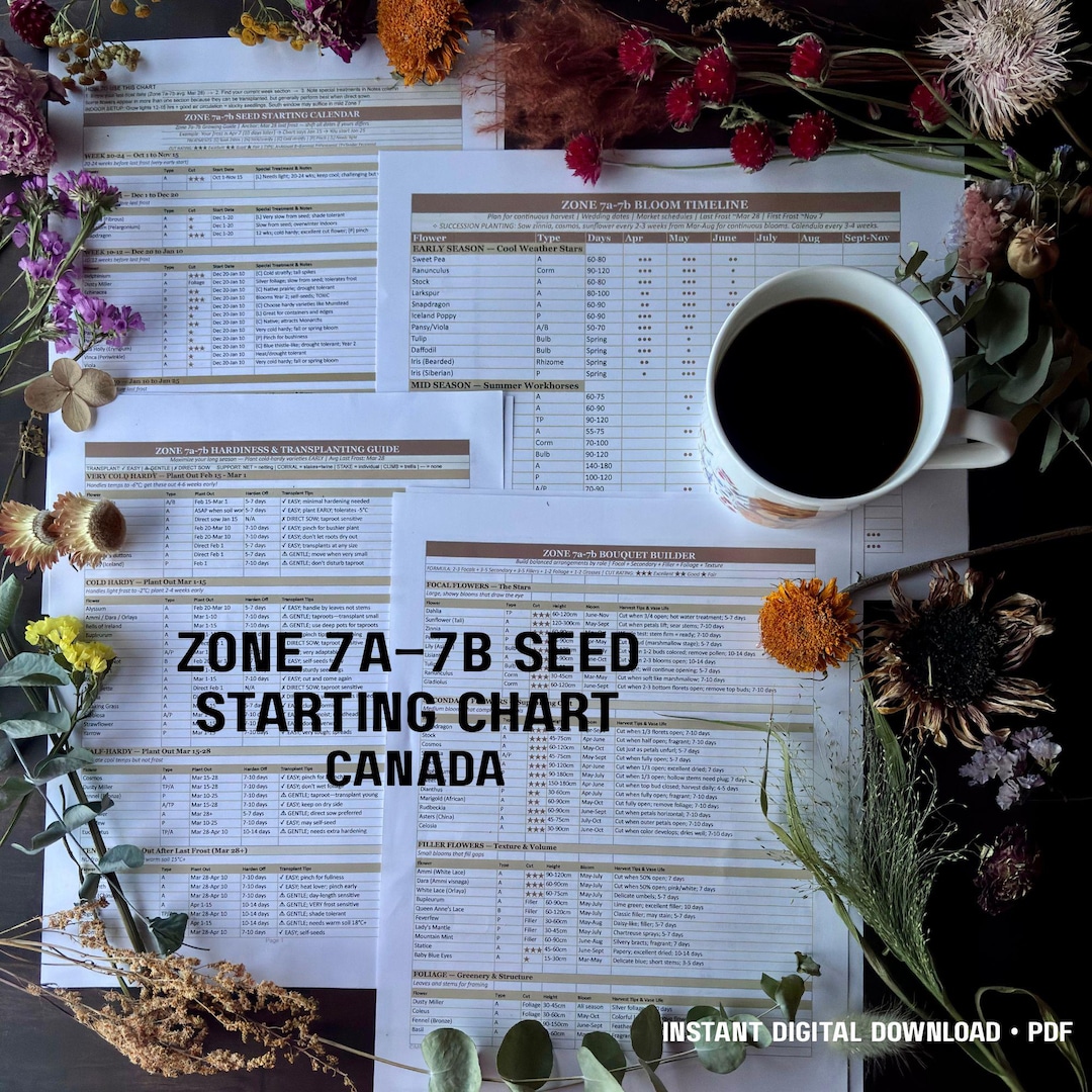 Zone 7a–7b Seed Starting Chart | West Coast Canada Cut Flower Planner ...