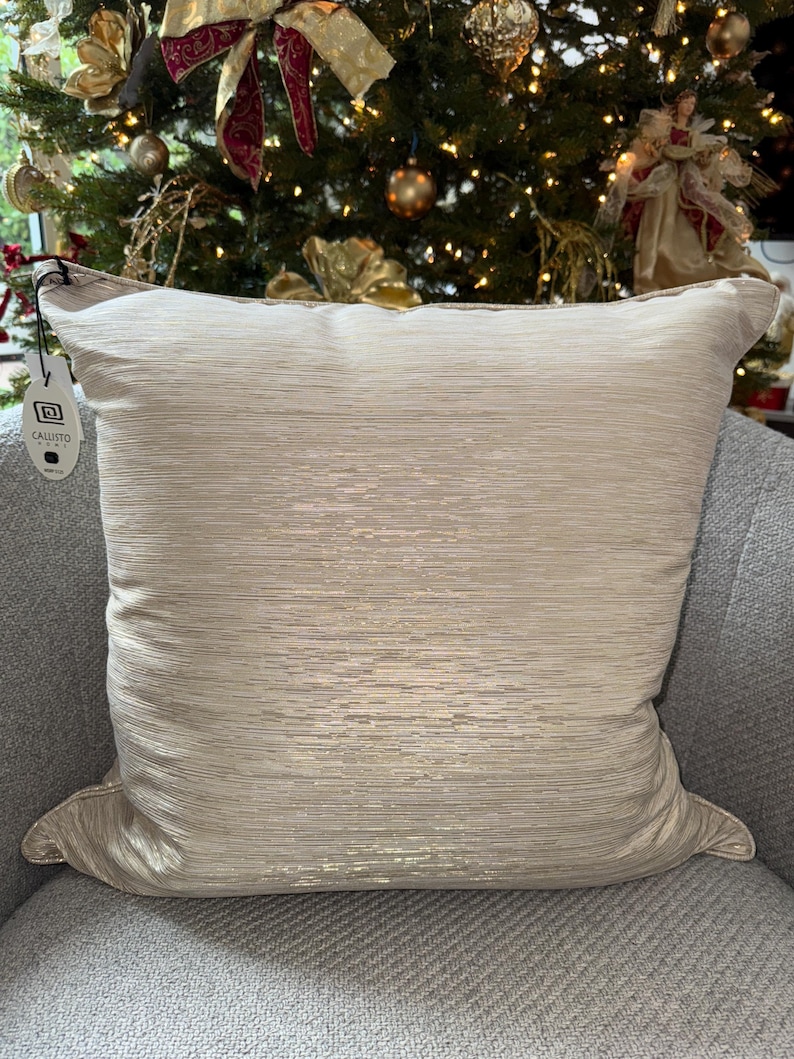 Callisto Home Gold Metallic Golden 24x24 Textured Square Decorative ...