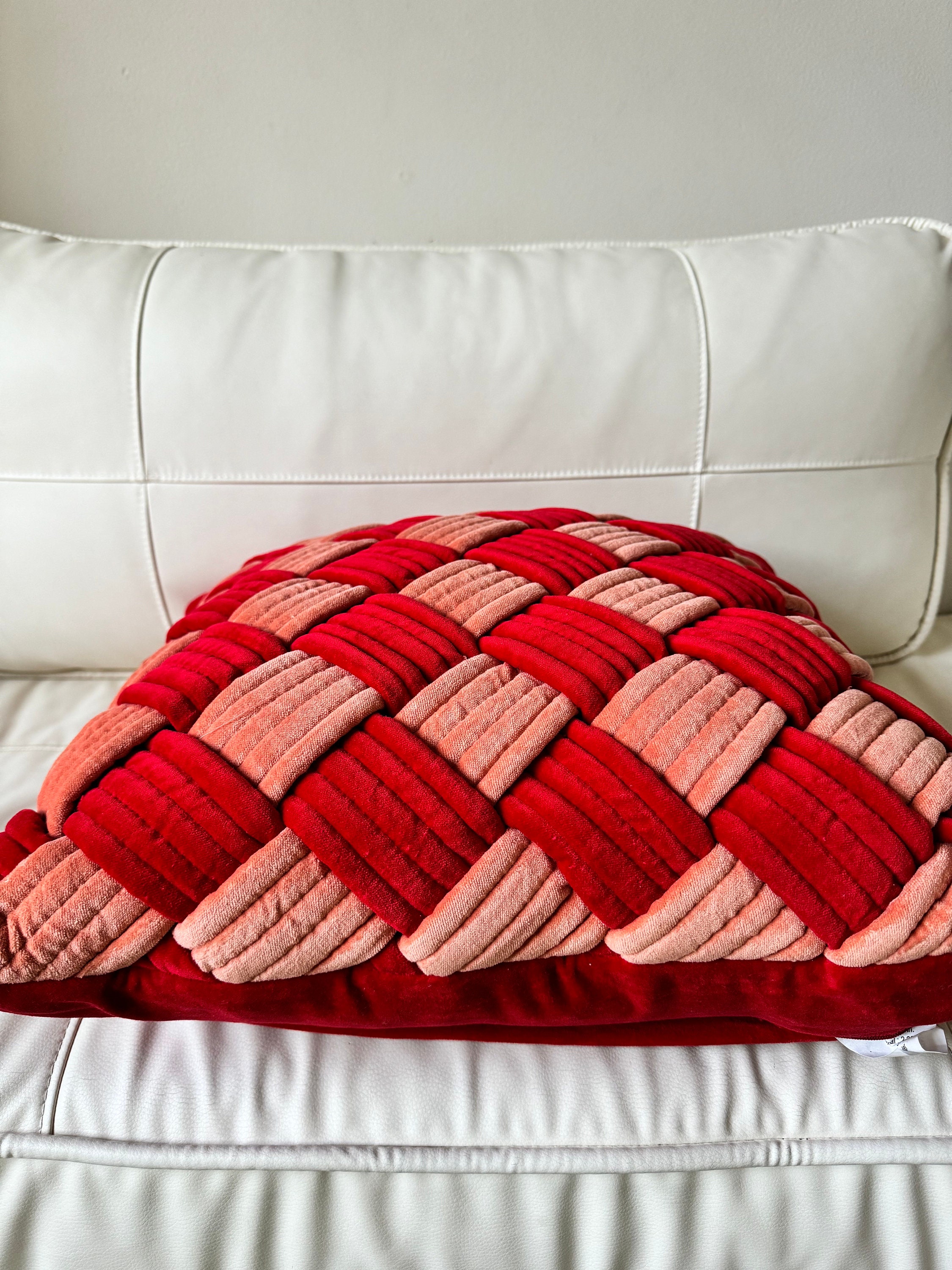 The World Traveler Collection India 20x20 Red Pink Braided Woven ...