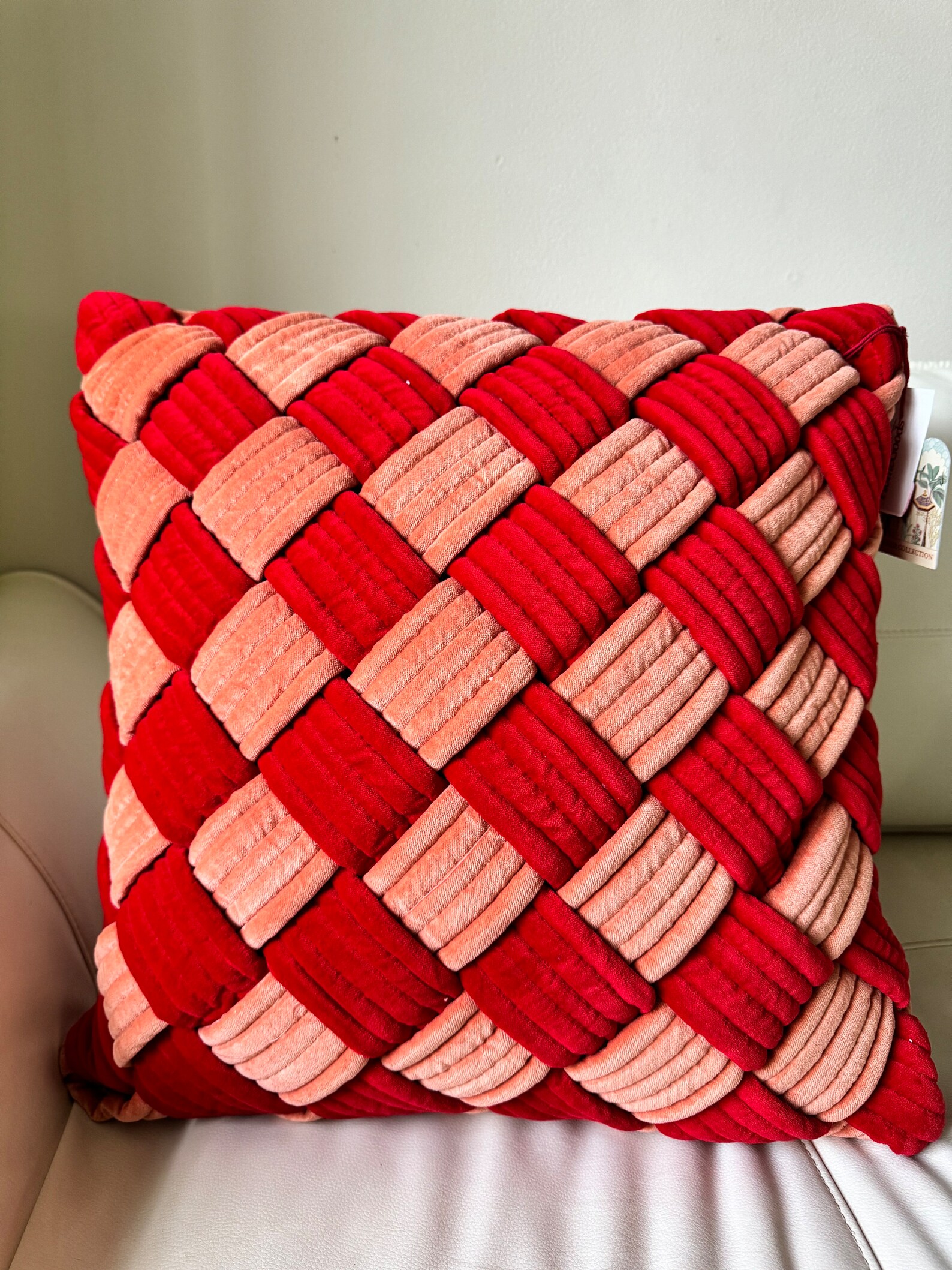 The World Traveler Collection India 20x20 Red Pink Braided Woven ...