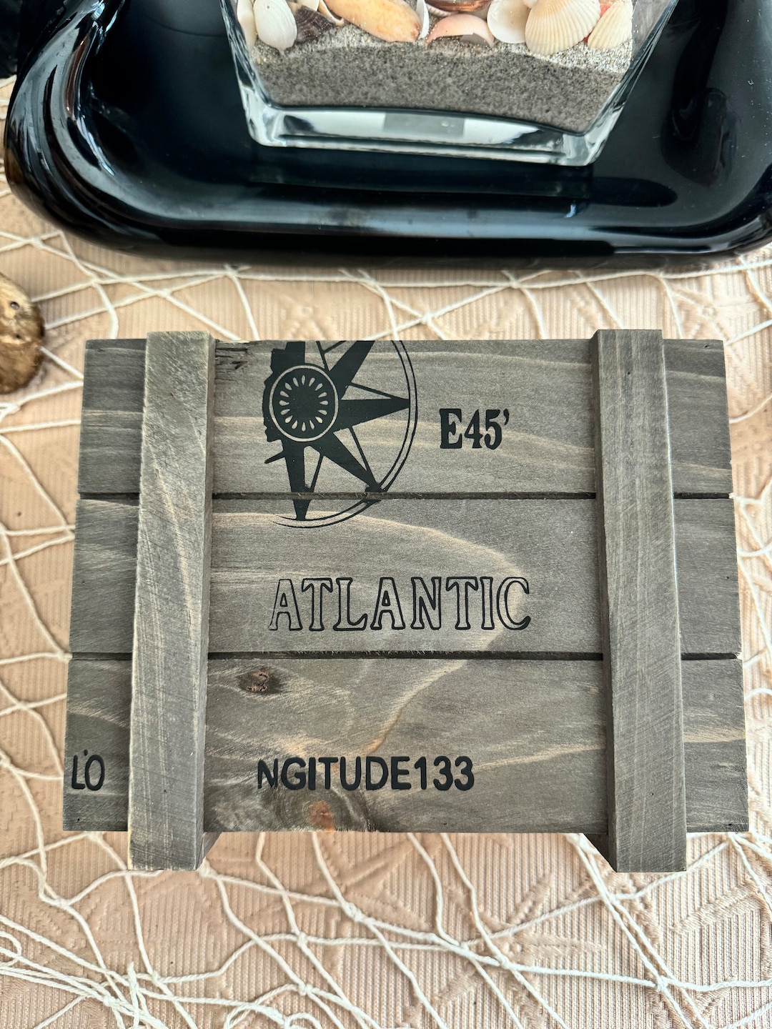 Nautical Wood Box Home Party Pirate Decoration Office Decor With Coins ...