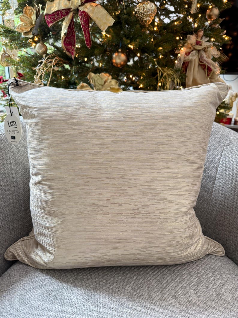 Callisto Home Gold Metallic Golden 24x24 Textured Square Decorative ...