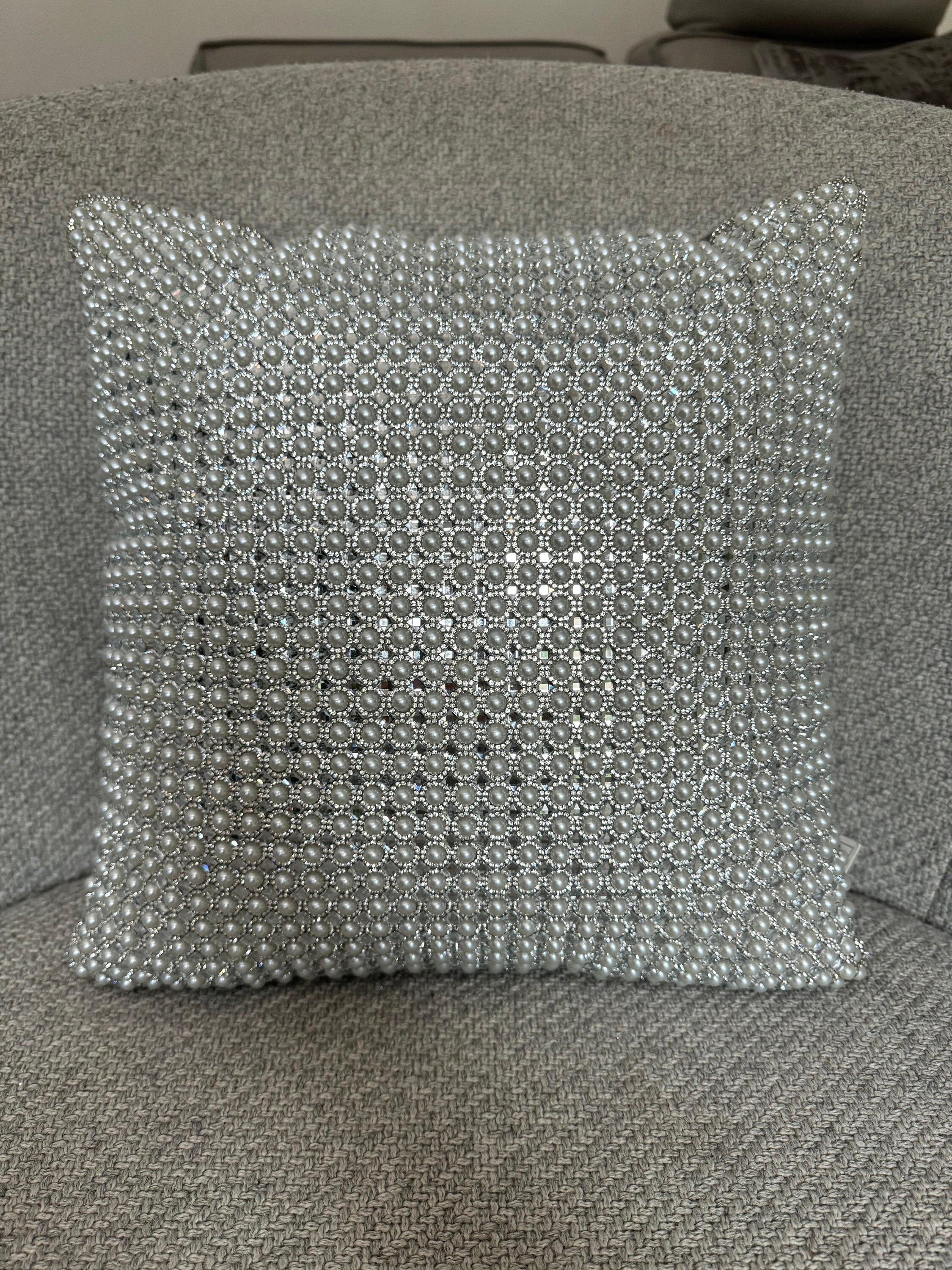 Sparkles Home Rhinestone 16x16 Montaigne Jeweled Pearls Pearled Crystal ...