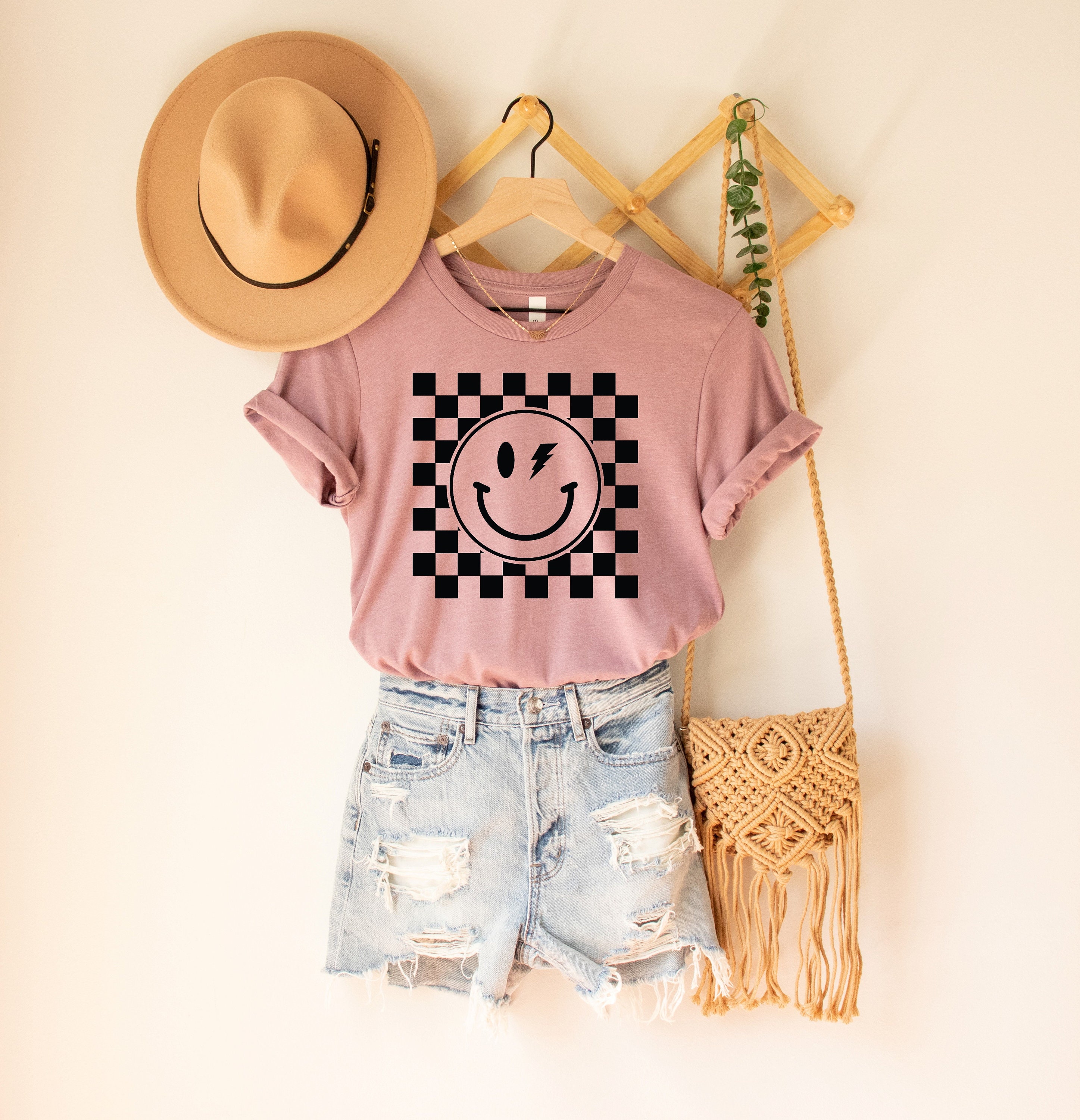 Checkers Smiley Face Shirt, Smiley Face Shirt, Peace Sign Shirt, Smiley ...
