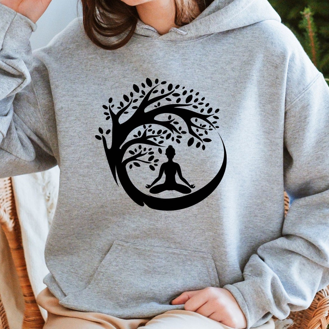 Buddha Tree Hoodie, Buddhist Hoodie, Buddha Yoga Hoodie, Namaste Hoodie ...