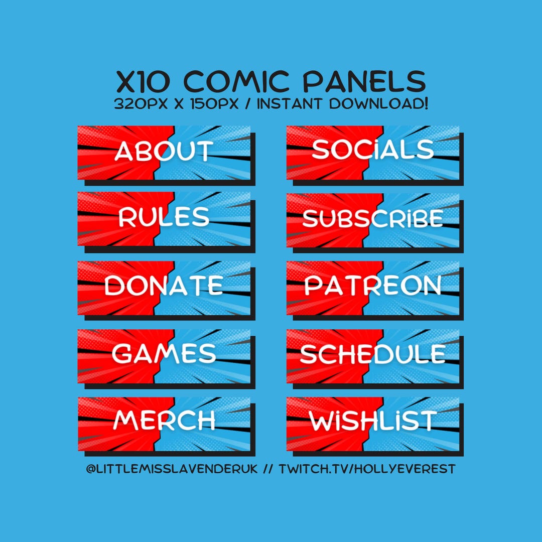 X10 Comic Panels for Twitch/streaming - Etsy