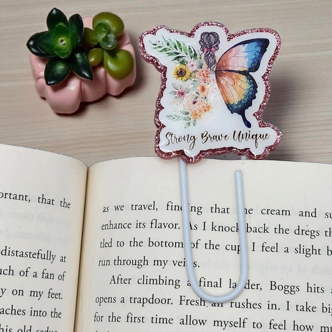 Strong, Brave, Unique Butterfly Jumbo Paperclip Bookmark - Etsy