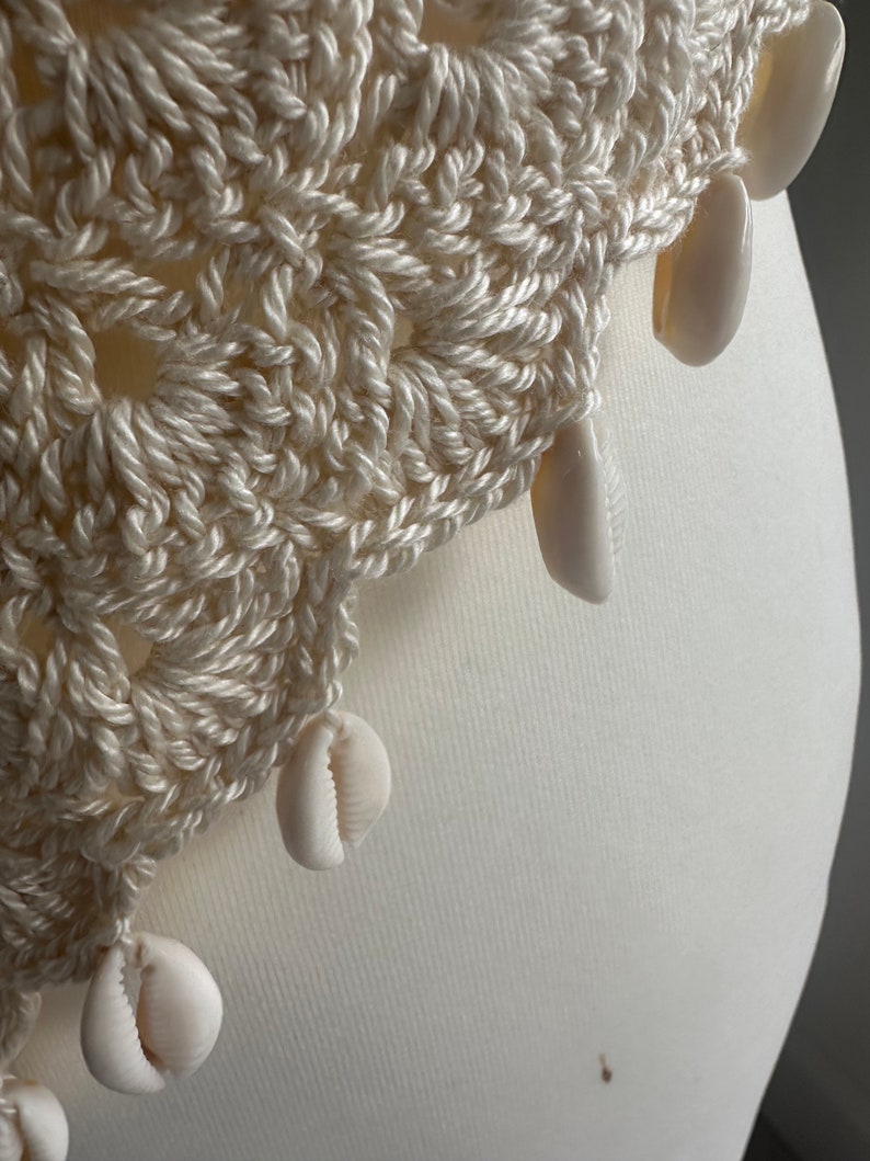 Beige Ecru Longline V Shaped Crochet Bralette Crop Top With Adjustable ...