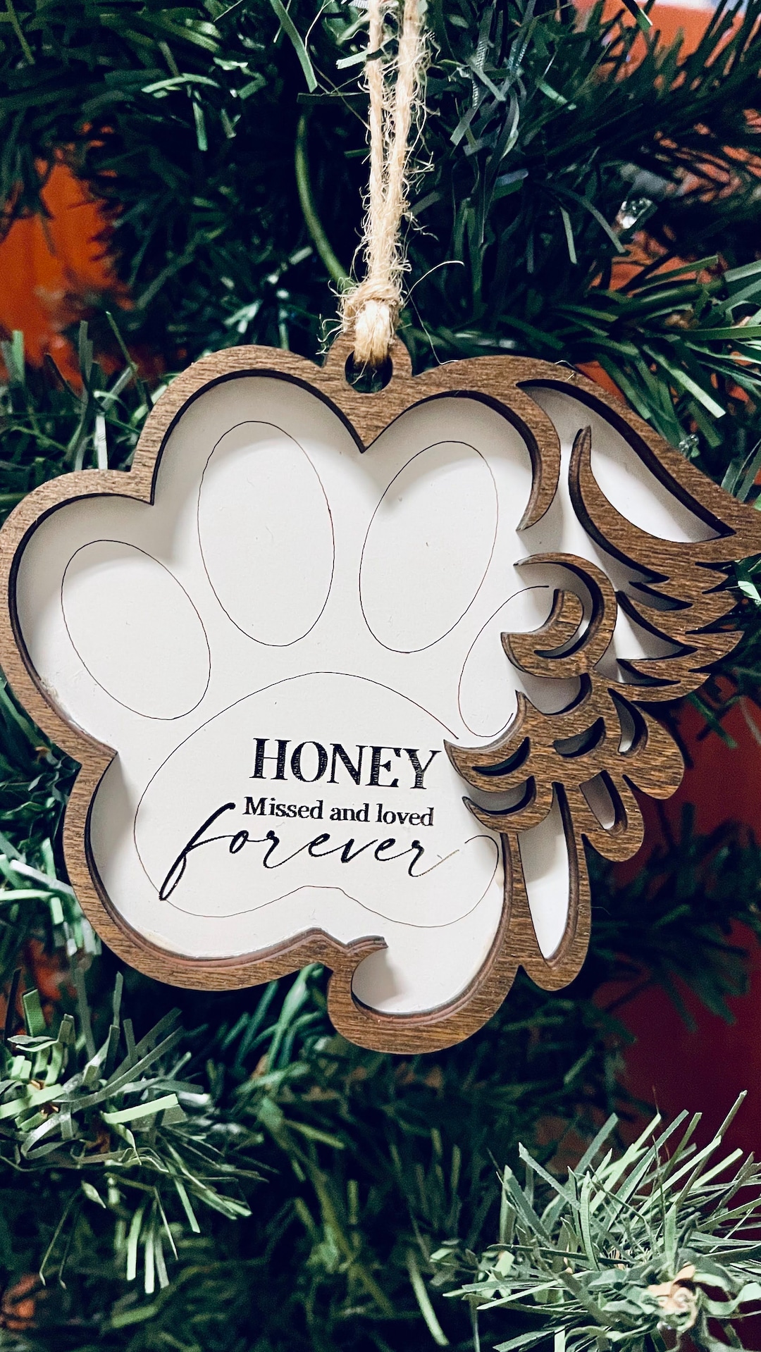 In Loving Memory Wooden Pet Ornament Personalized Christmas - Etsy