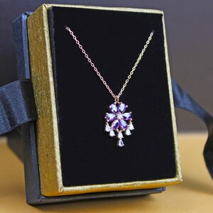 Jasmine Flower With Crystal Drop Stone Necklace, Drop Gemstone Flower ...