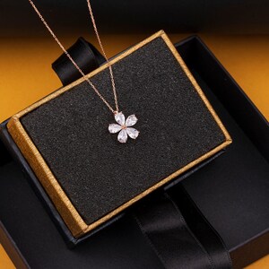 925 Sterling Silver Jasmine Flower Necklace • Dainty Floral Pendant ...