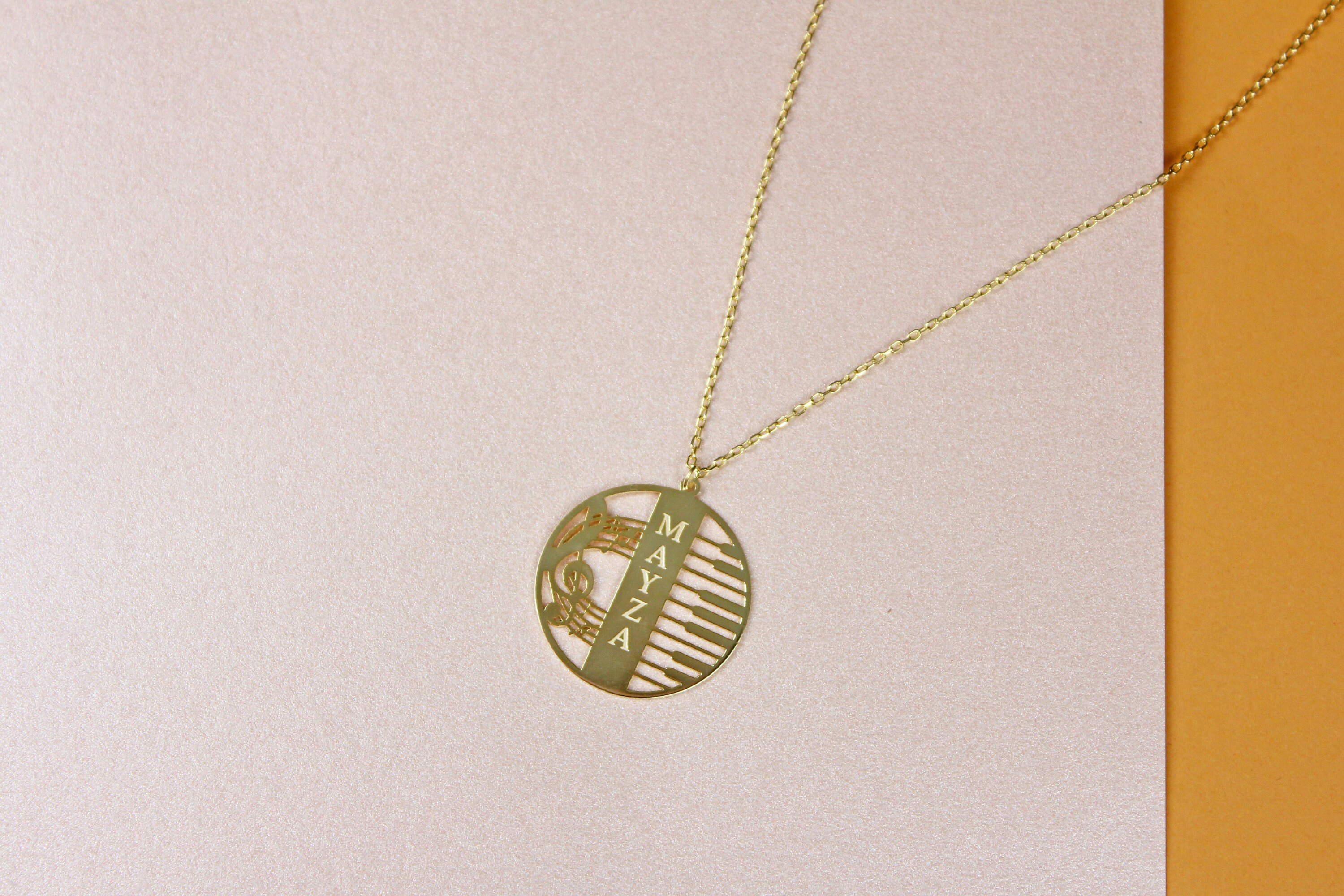 Custom Treble Clef Necklace, Treble Clef With Piano Key Jewelry, Music ...