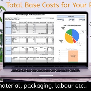 Etsy Fee and Profit Calculator for Excel & Google Sheets, Product ...