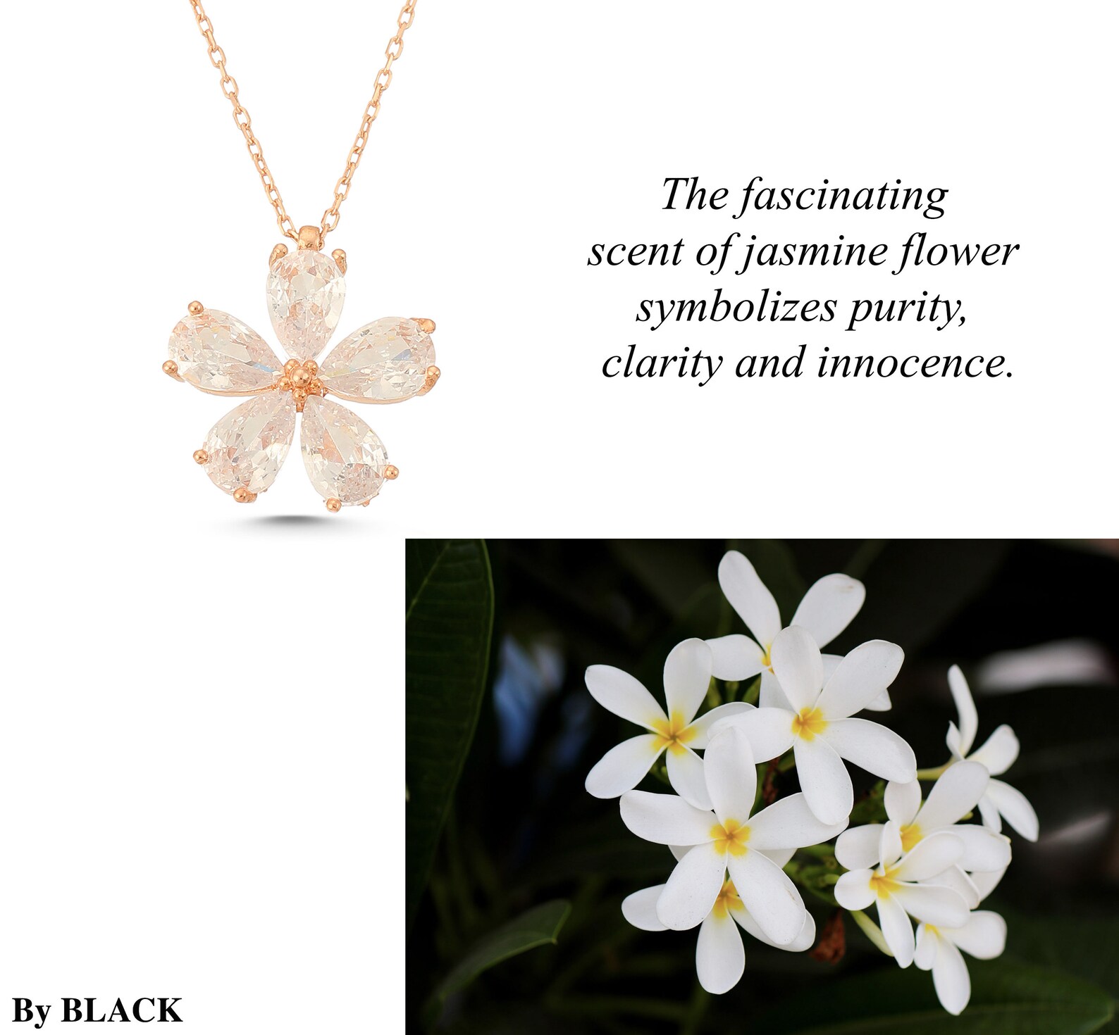 925 Sterling Silver Jasmine Flower Necklace • Dainty Floral Pendant ...