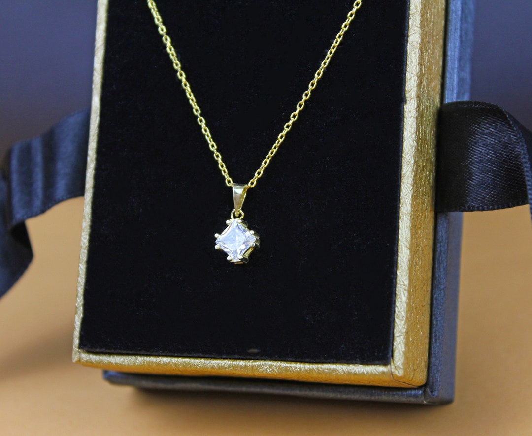 Dainty Diamond Necklace • Floating Diamond Solitaire Necklace ...